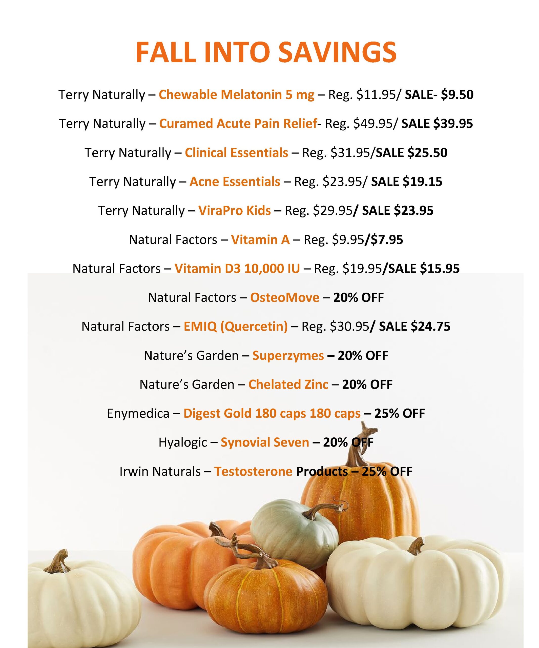 FALL INTO SAVINGS – Nature’s Garden
